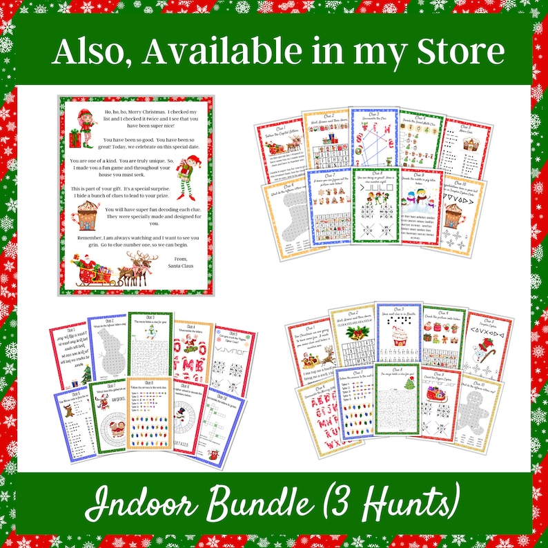 Christmas Treasure Hunt Crack the Code Christmas Indoor - Etsy Australia