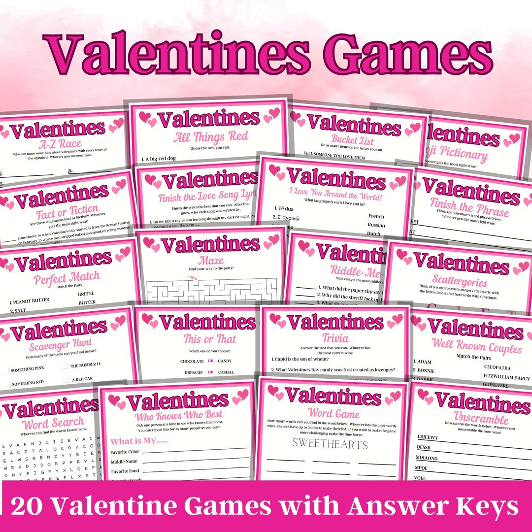 Valentines Day Party Games, Fun Family Party Games, Party Games, Kids ...