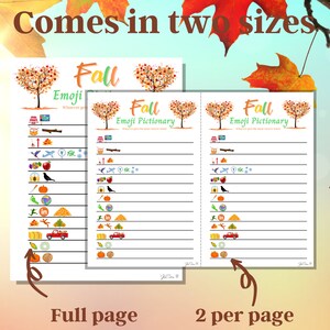 Fall Emoji Pictionary, Printable Autumn Game, Fall Activity for Adults ...