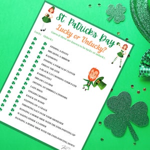 St Patrick's Day Game Lucky or Unlucky Family Game - Etsy