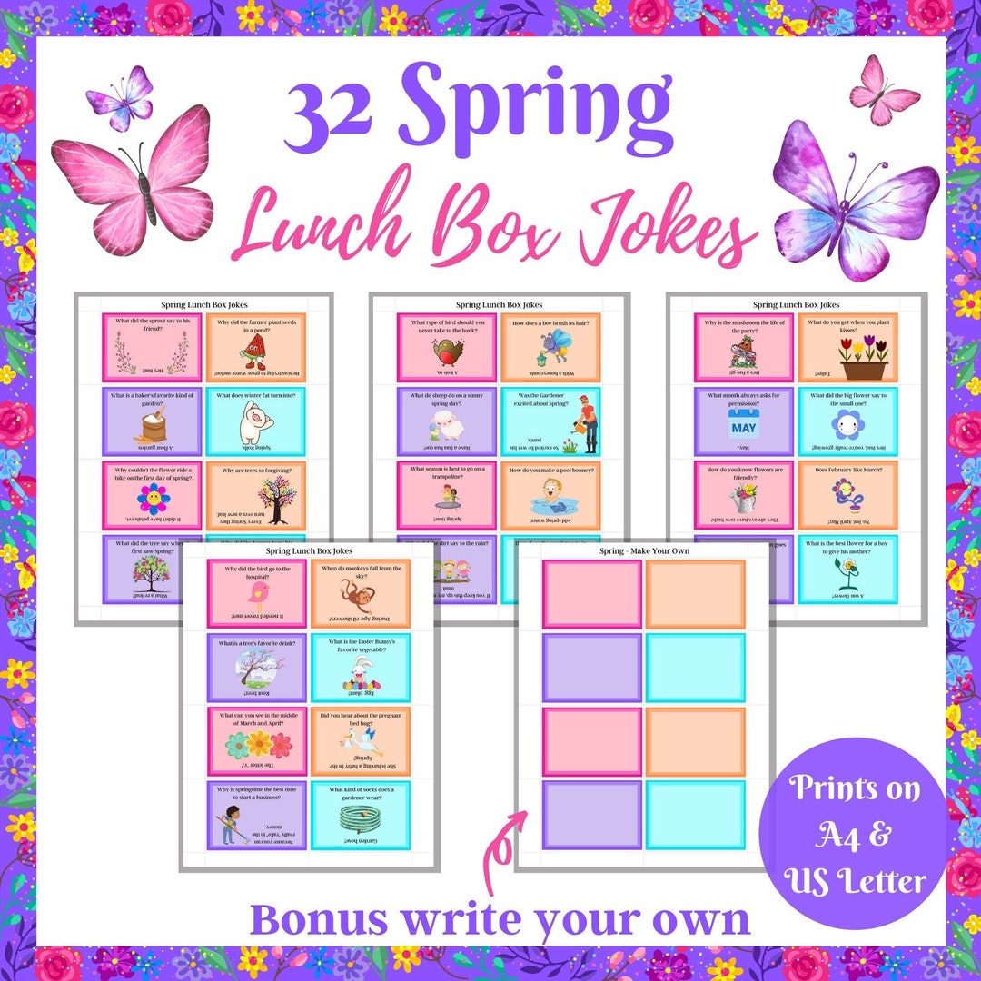 Spring Lunch Box Jokes, Notes for Kids, Spring Riddles, Joke of the Day ...