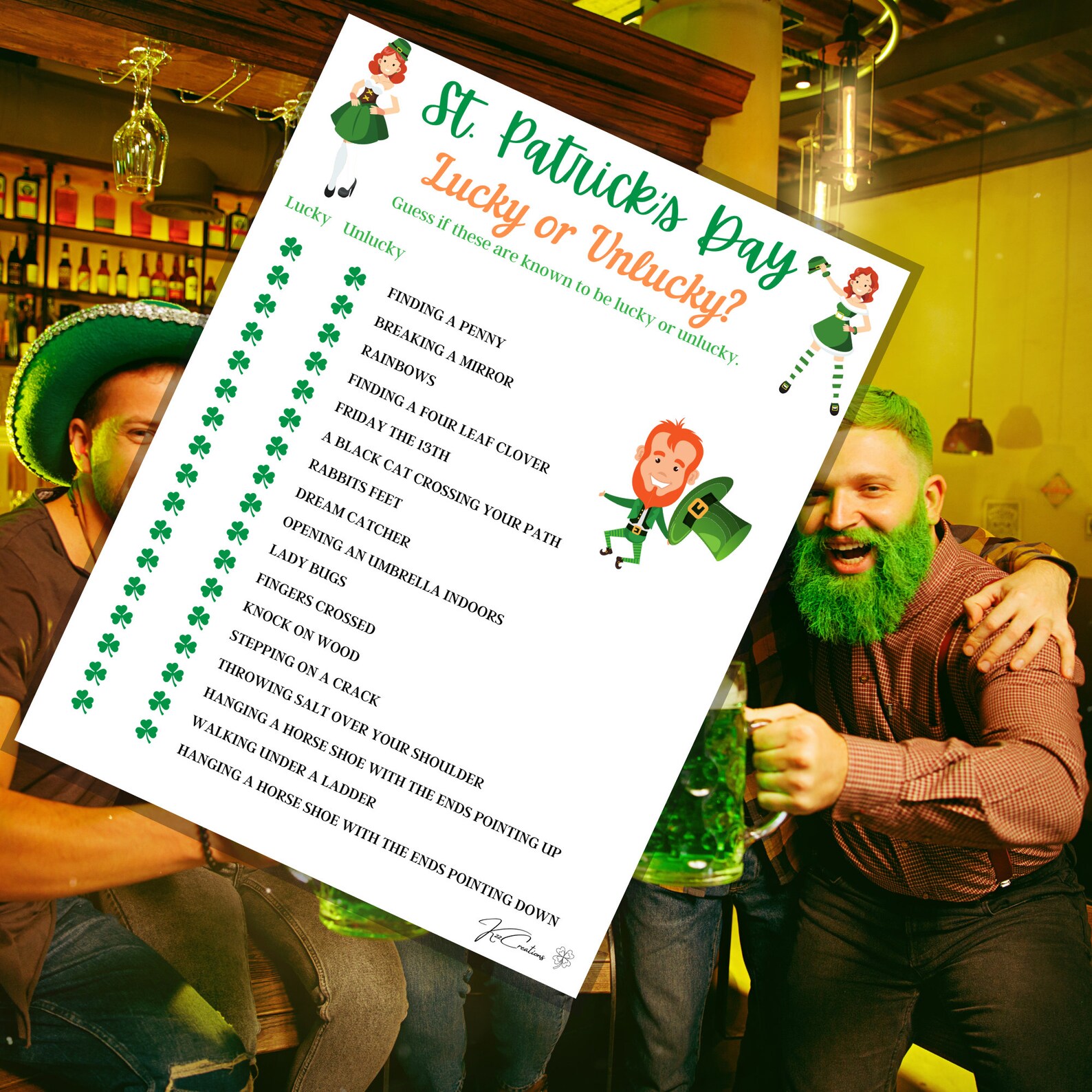 St Patrick's Day Game Lucky or Unlucky Family Game - Etsy