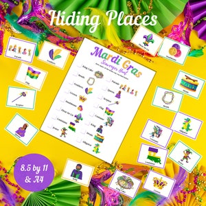 Mardi Gras Scavenger Hunt for Schools, at Home Scavenger Hunt Clues ...