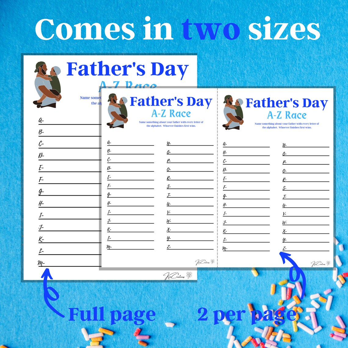 Father's Day Game A-Z Race Printable Family Game - Etsy