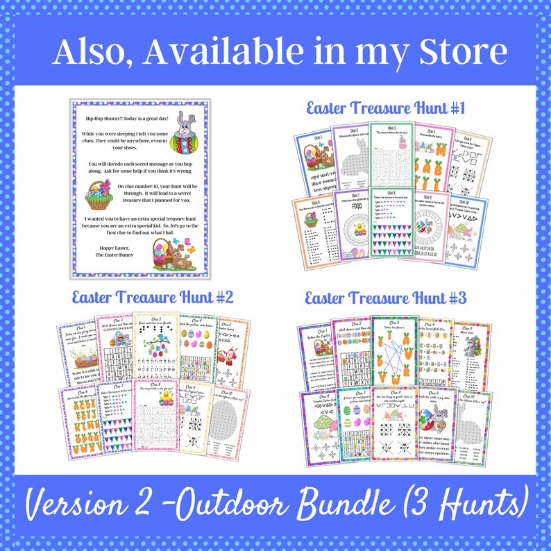 Easter Scavenger Hunt 3 Vol 2 Easter Bunny Letter Outdoor - Etsy