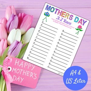 Mother's Day Game A-Z Race Family Game Virtual Party - Etsy