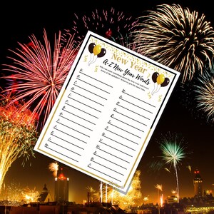 New Year A-Z Game, Printable New Year Game, Activity for Families, New ...