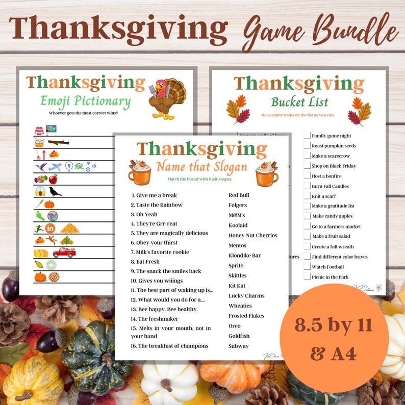 Thanksgiving Game Bundle, 20 Printable Activities (instant Download) - Etsy