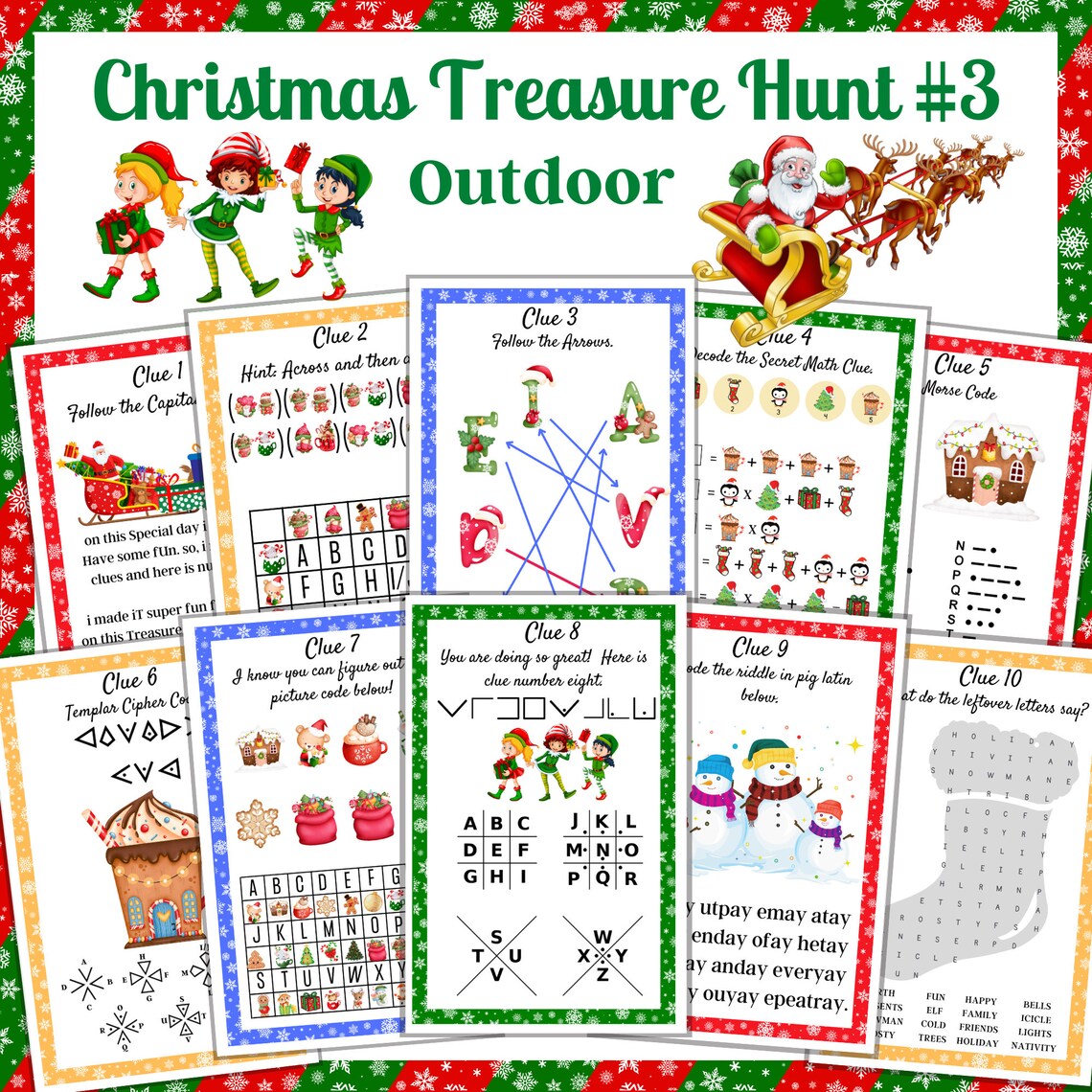 Outdoor Christmas Treasure Hunts Letter From Santa 3 Outdoor - Etsy
