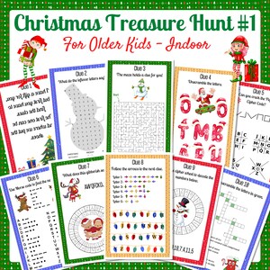 Christmas Treasure Hunt, Crack the Code Game for Teenagers (instant ...