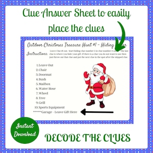 Outdoor Christmas Treasure Hunt, Letter From Santa, Outdoor Scavenger ...