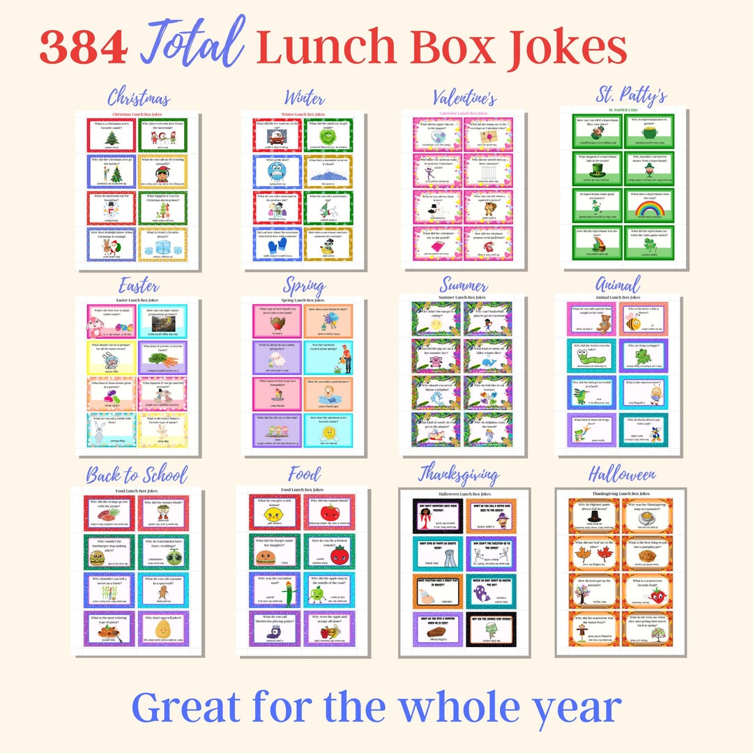 Lunch Box Jokes Mega Bundle, Notes for Multiple Kids, Joke of the Day ...
