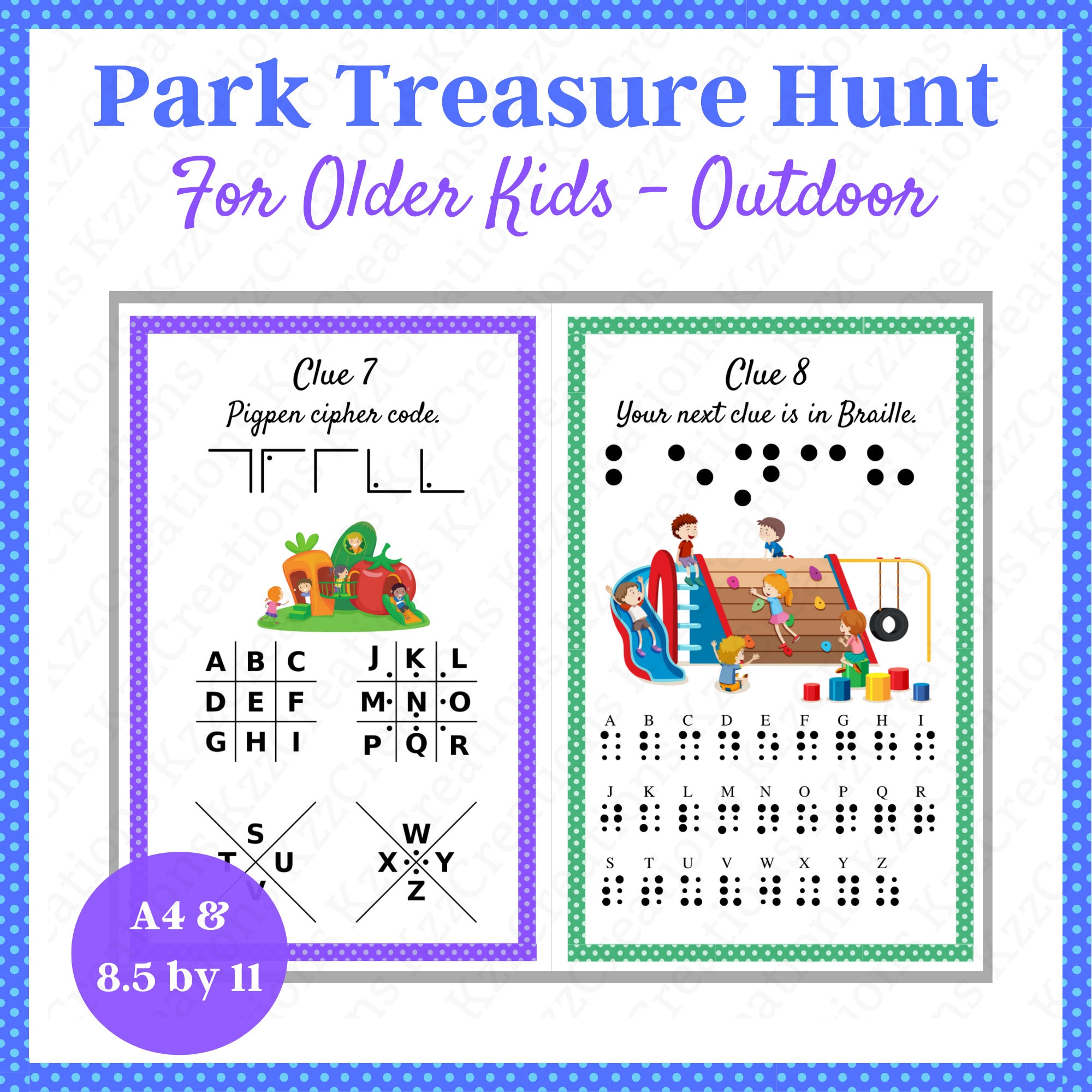Park Scavenger Hunt, Crack the Code Clues, Older Kids (PDF Pattern) - Etsy