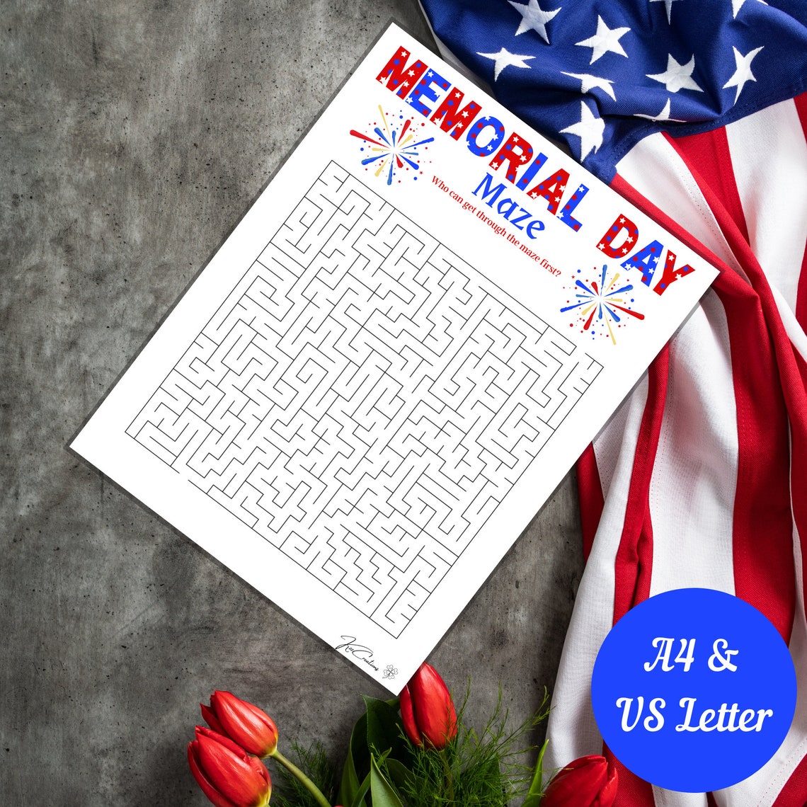 Memorial Day Maze Printable Family Game Virtual Party Game - Etsy