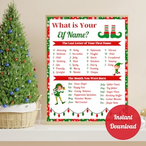 What's Your Elf Name, Christmas Game, Christmas Activity for Everyone ...