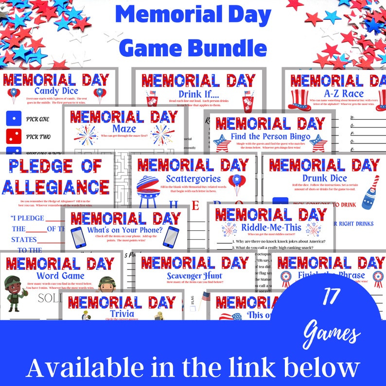 Memorial Day Scavenger Hunt Printable Family Game Game for - Etsy
