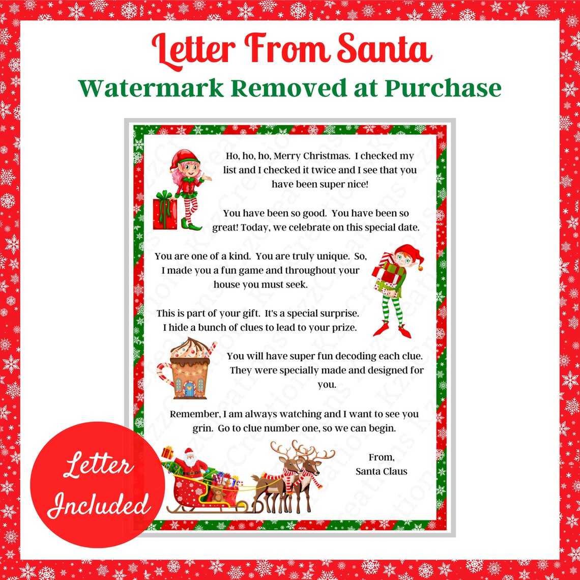 Christmas Scavenger Hunt Letter From Santa Indoor Christmas - Etsy