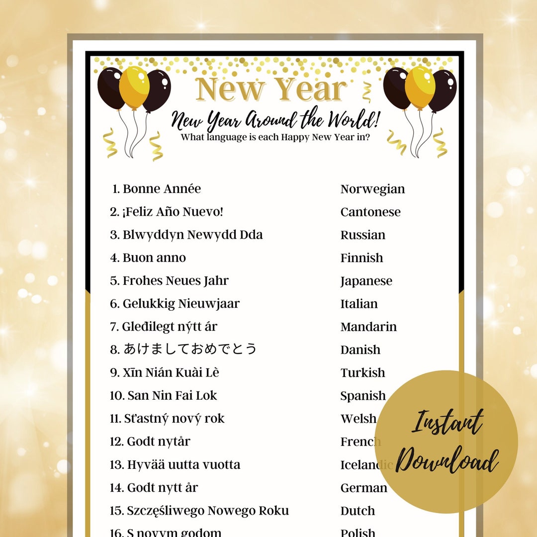 New Years Around the World, Printable Trivia Game, Activity for ...