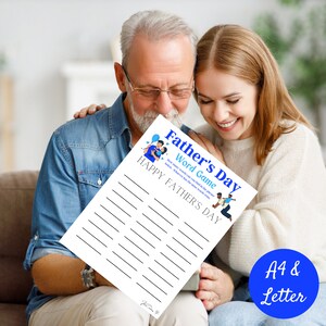 Father's Day Word Game, Printable Family Game, Virtual Game, Game for ...