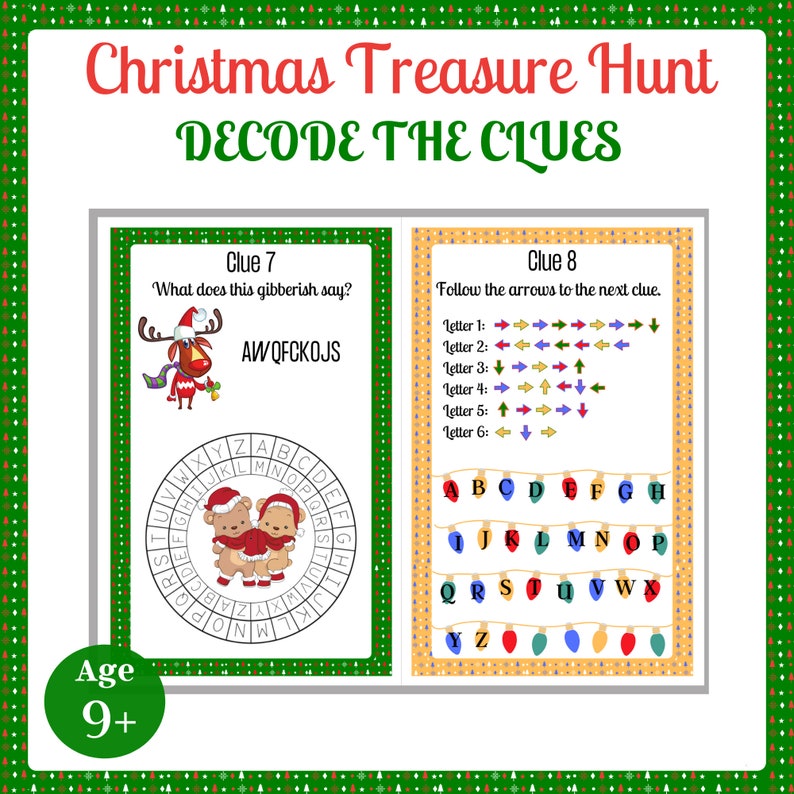 Christmas Treasure Hunt Crack the Code Christmas Indoor | Etsy