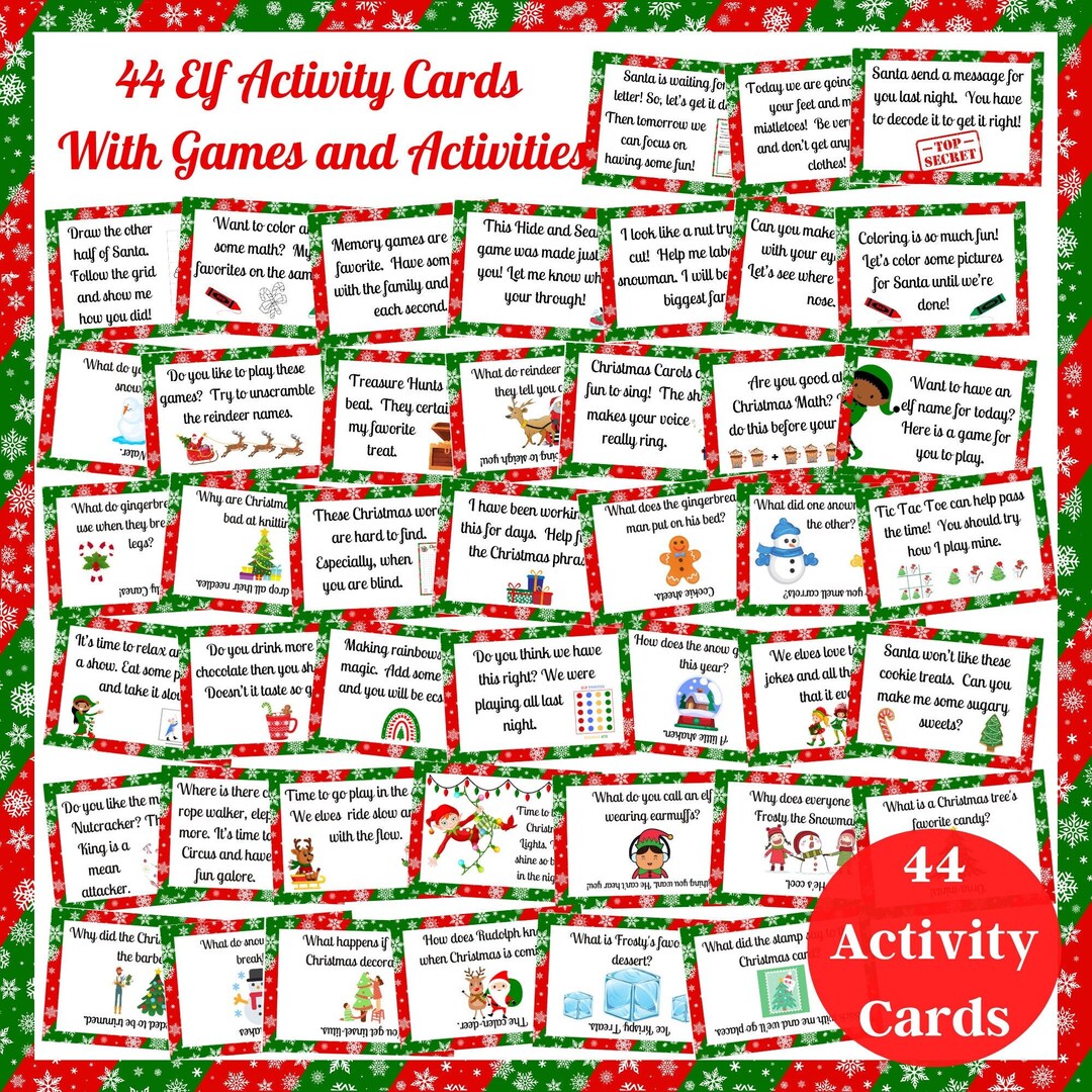 Christmas Elf Bundle, Elf Activity Kit, 44 Rhyming Elf Notes, Lots of ...