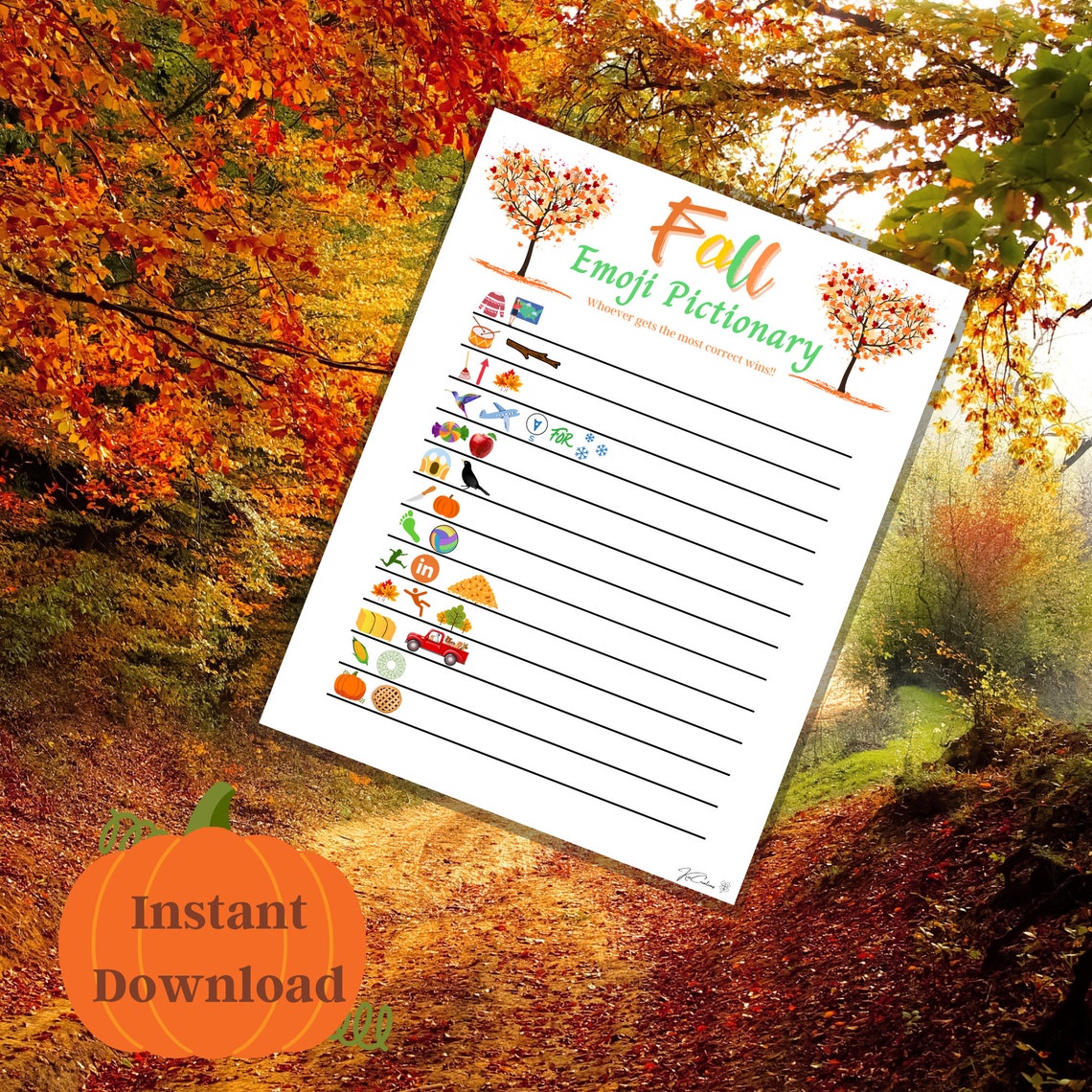 Fall Emoji Pictionary Printable Autumn Game Fall Activity - Etsy Canada