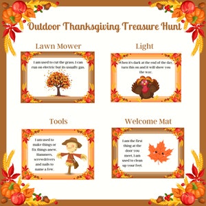 Thanksgiving Treasure Hunt, Outdoor Scavenger Hunt, Thanksgiving Game ...