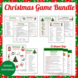 Mega Christmas Game and Activity Bundle, Indoor and Outdoor Christmas ...