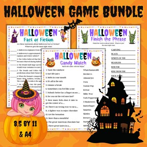Halloween Game Bundle, 20 Printable Family Games, Games for Kids, Games ...