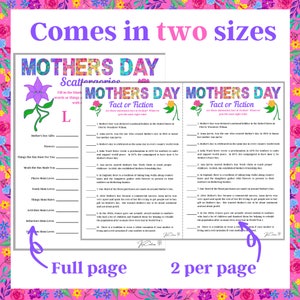 Mother's Day Games, Printable Family Games, 12 Game Bundle, Virtual ...