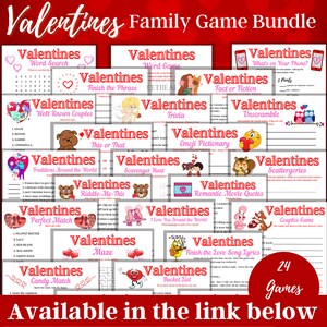 Valentine's Day Game Couples Game, Printable Family Game, Virtual Party ...