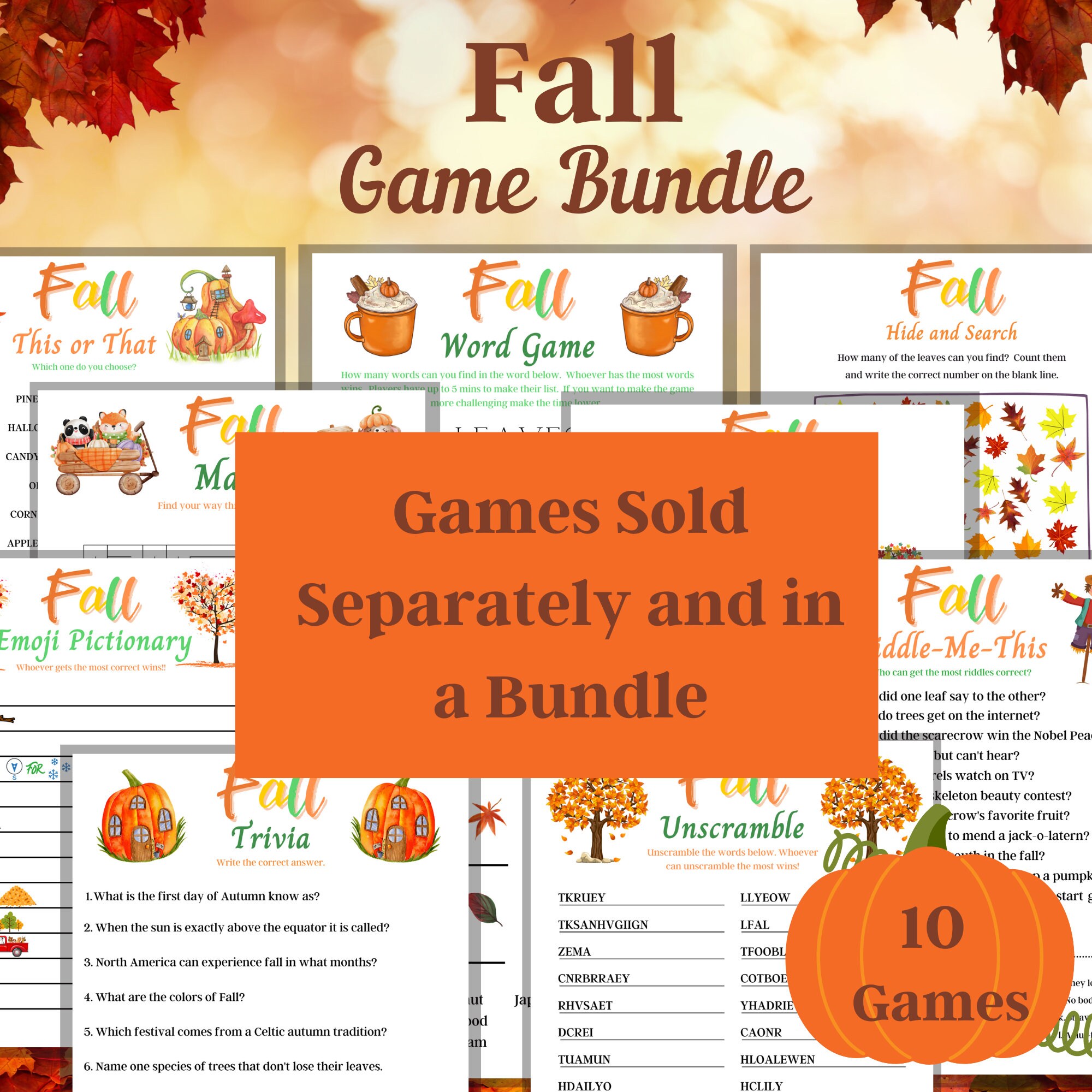 Fall Emoji Pictionary Printable Autumn Game Fall Activity - Etsy Canada
