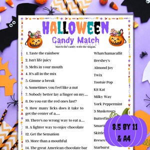 Halloween Candy Match Game, Game for Kids, Game for Adults, Virtual ...
