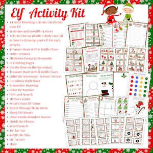 Christmas Elf Bundle, Elf Activity Kit, 44 Rhyming Elf Notes, Lots of ...