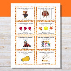Thanksgiving Lunch Box Jokes, Notes for Kids, Fall/autumn Riddles, Joke ...