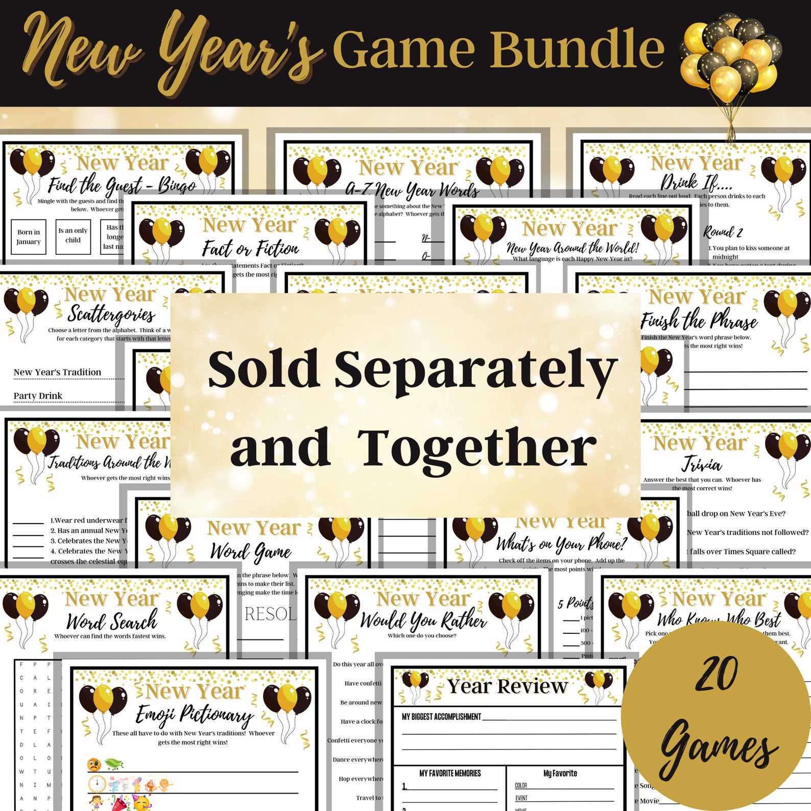 New Year A-Z Game Printable New Year Game Activity for - Etsy