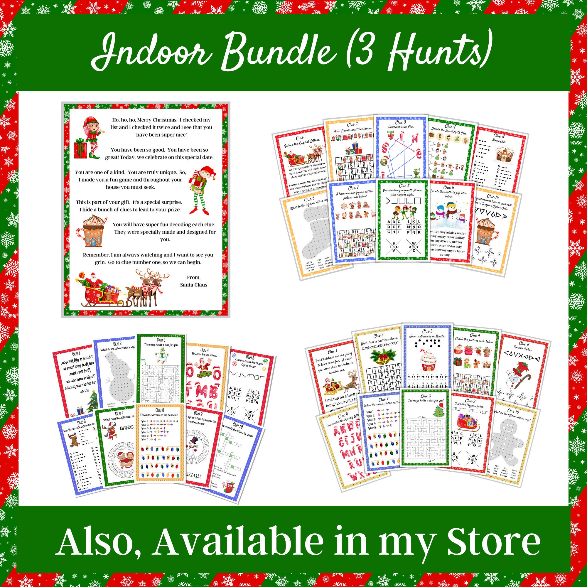 Outdoor Christmas Treasure Hunt Letter From Santa Outdoor - Etsy