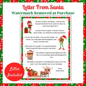 Christmas Scavenger Hunt, Indoor Treasure Hunt, Letter From Santa ...