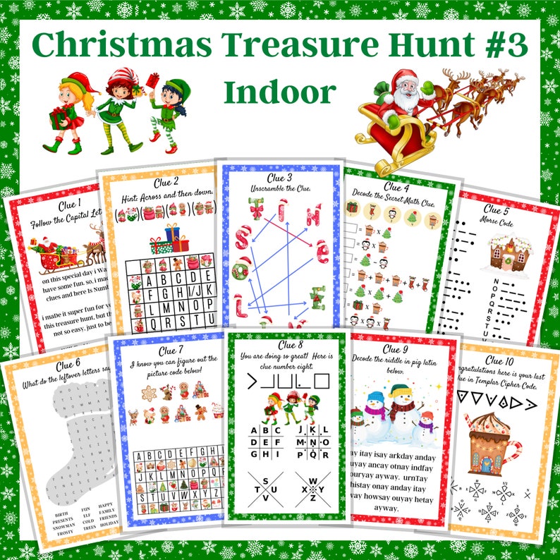 Christmas Scavenger Hunt Letter From Santa Indoor Christmas - Etsy