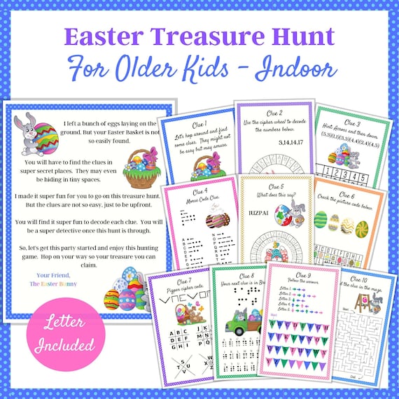 Easter Treasure Hunt Easter Bunny Letter Indoor Scavenger - Etsy
