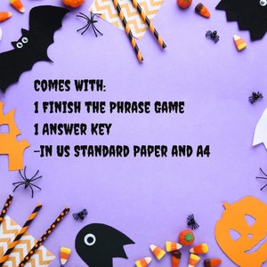 Halloween Finish the Phrase, Game for Kids, Game for Adults, Virtual ...