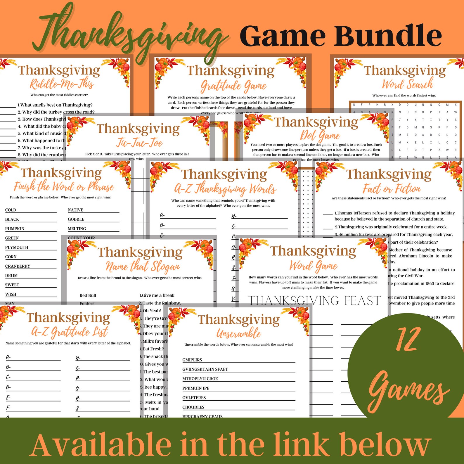 Thanksgiving Game Name That Slogan Food Slogans Party Game - Etsy