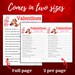 Valentine's Day Game Couples Game, Printable Family Game, Virtual Party ...