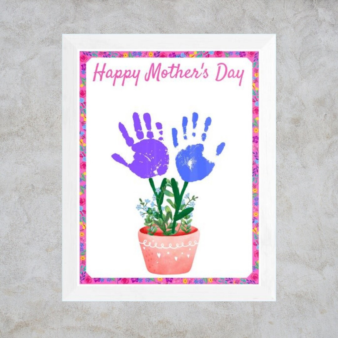 Mothers Day Handprints, DIY Craft Kit, Printable Handprint Craft ...