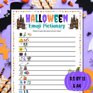 Halloween Emoji Pictionary Game, Game for Kids, Game for Adults ...