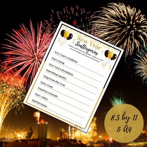 New Years Eve Scattergories, Printable NYE Game, Activity for Families ...