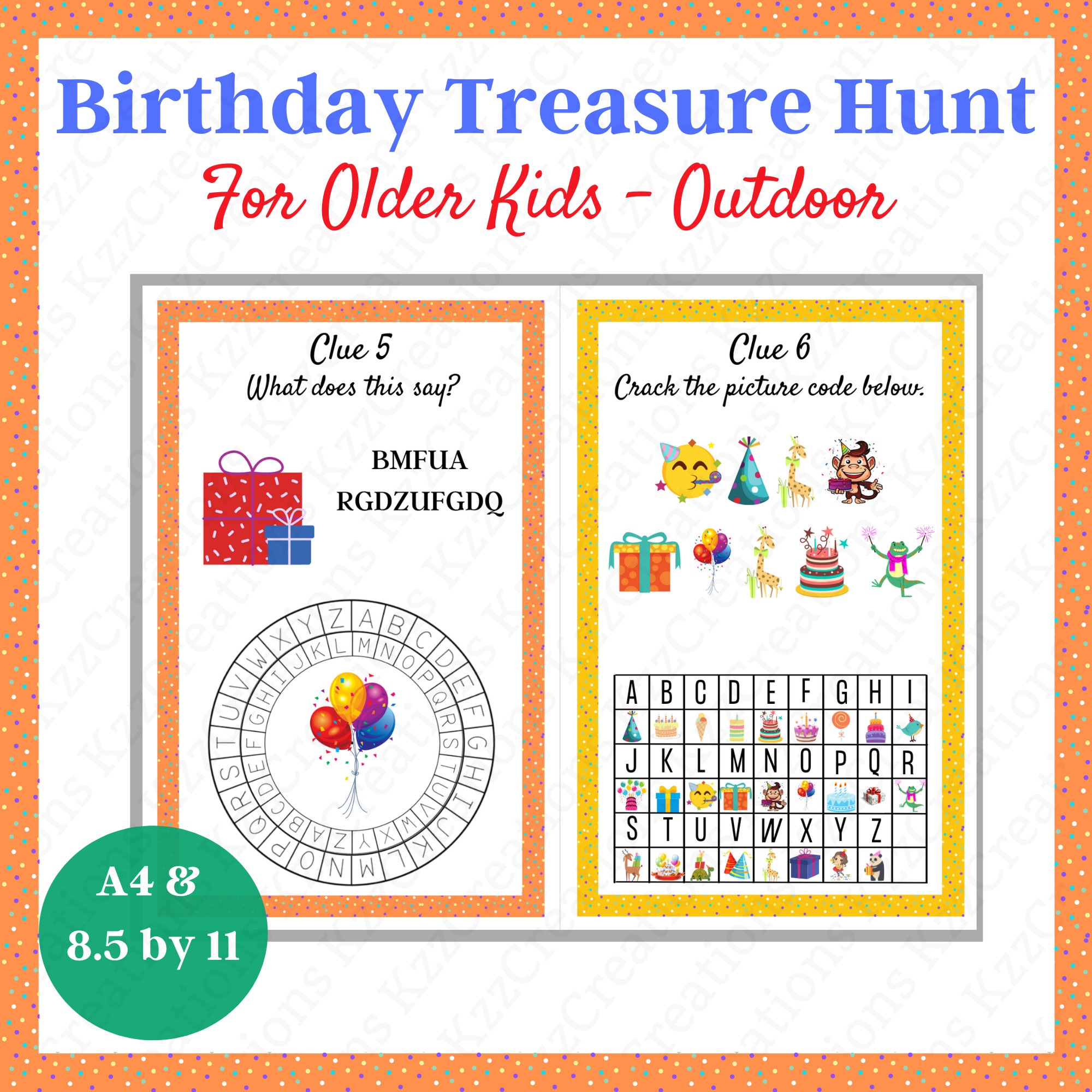 Birthday Treasure Hunt Birthday Outdoor Scavenger Hunt - Etsy