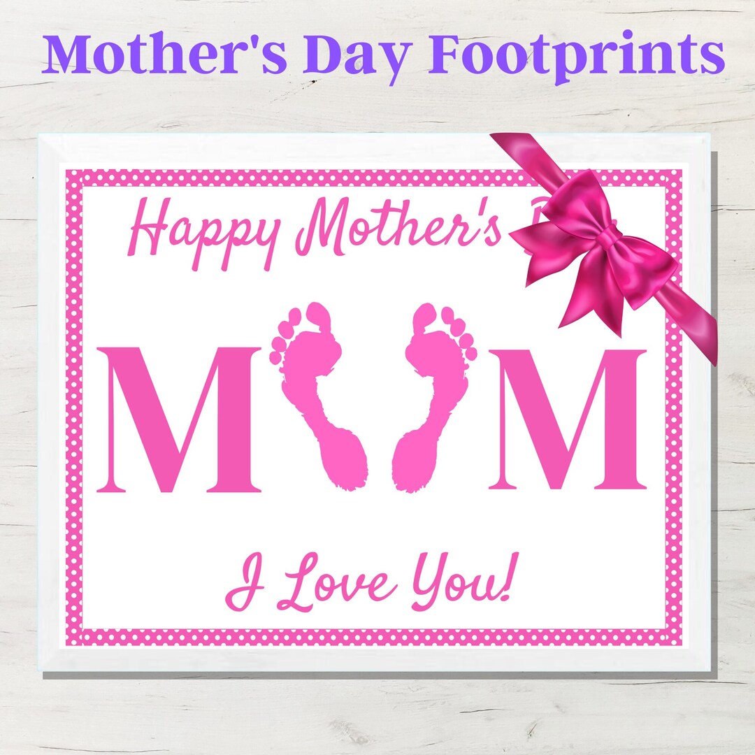 Mothers Day Footprints, DIY Craft Kit, Printable Handprint Craft ...