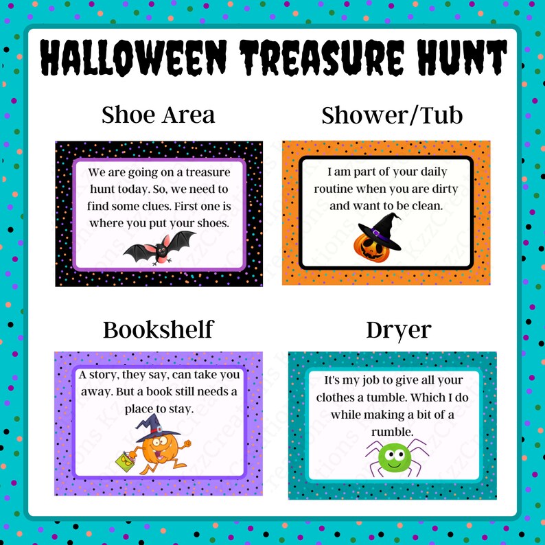 Halloween Treasure Hunt Indoor Scavenger Hunt Halloween Game - Etsy