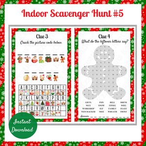 Christmas Scavenger Hunt, Indoor Treasure Hunt, Letter From Santa ...
